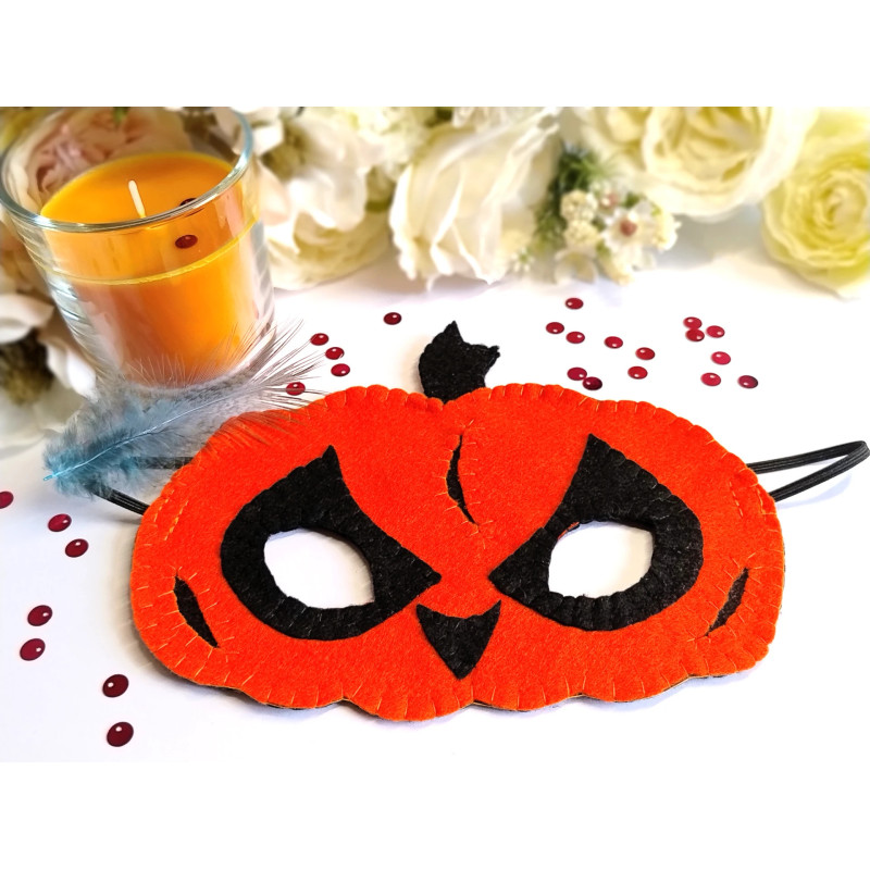 Angry Pumpkin Mask – Halloween felt mask for children and adults | Ditte.eu
